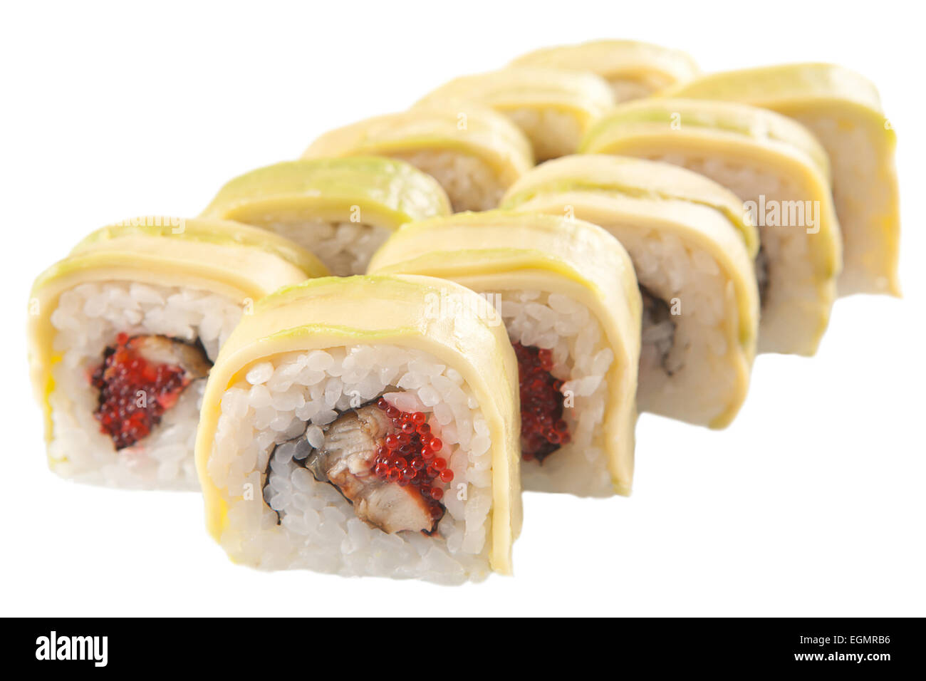 Fresh sushi rolls fish Cut Out Stock Images & Pictures - Alamy