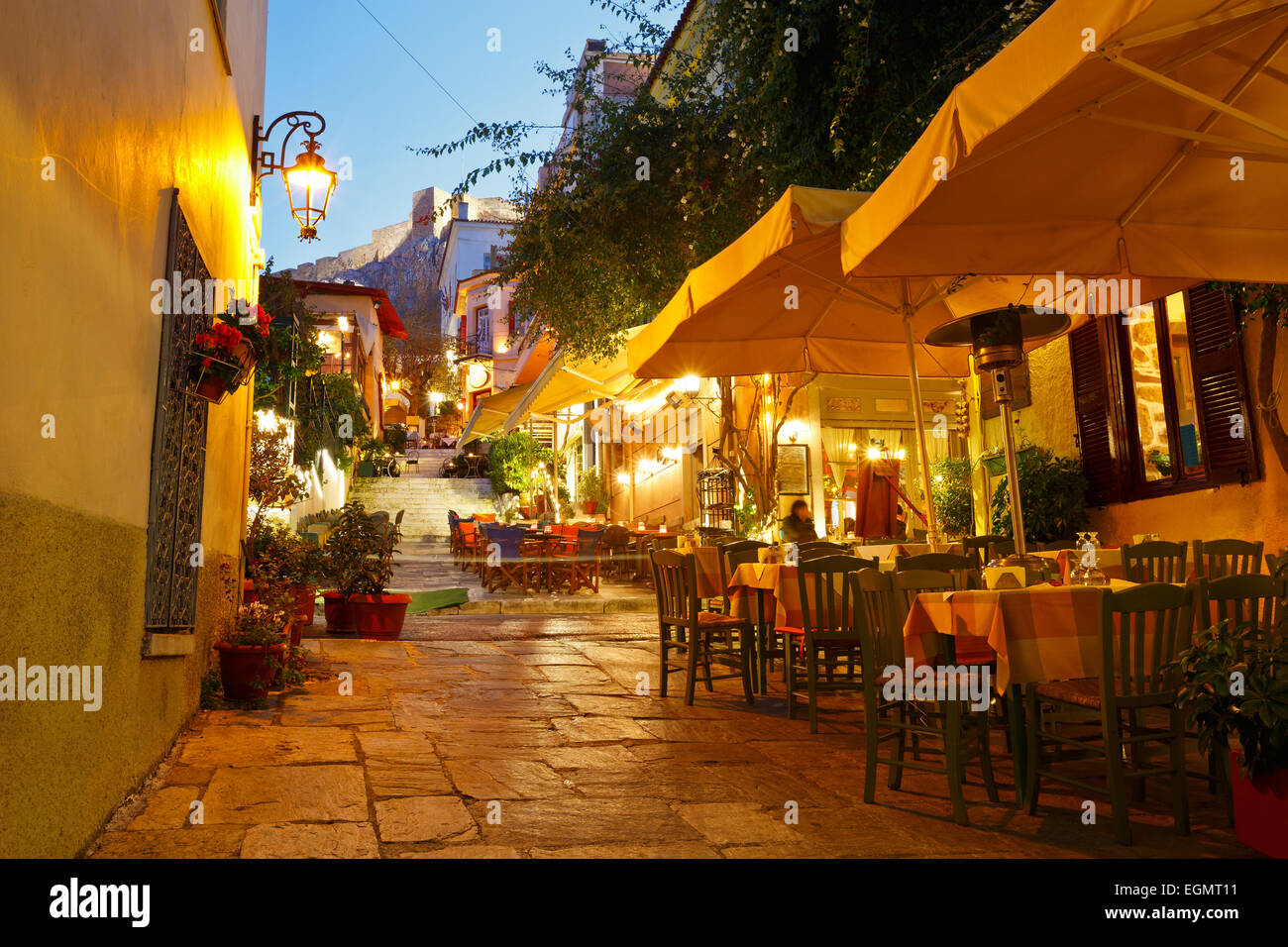 Streets of Plaka in center of Athens, Greece Stock Photo - Alamy