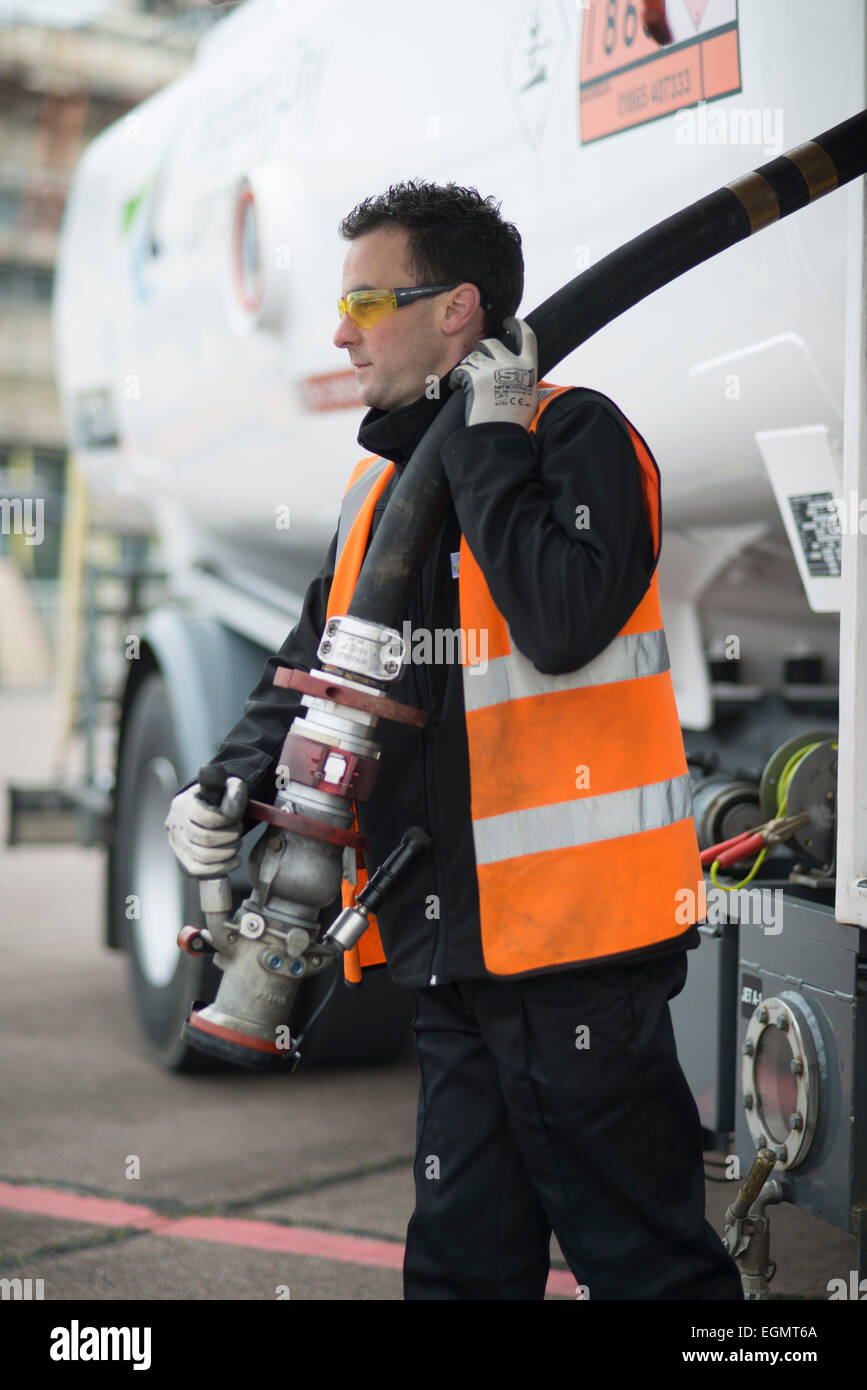 airport worker behind the scenes at Shoreham (Brighton City) Airport ...