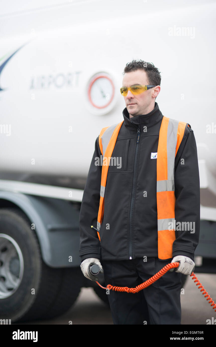 airport worker behind the scenes at Shoreham (Brighton City) Airport ...