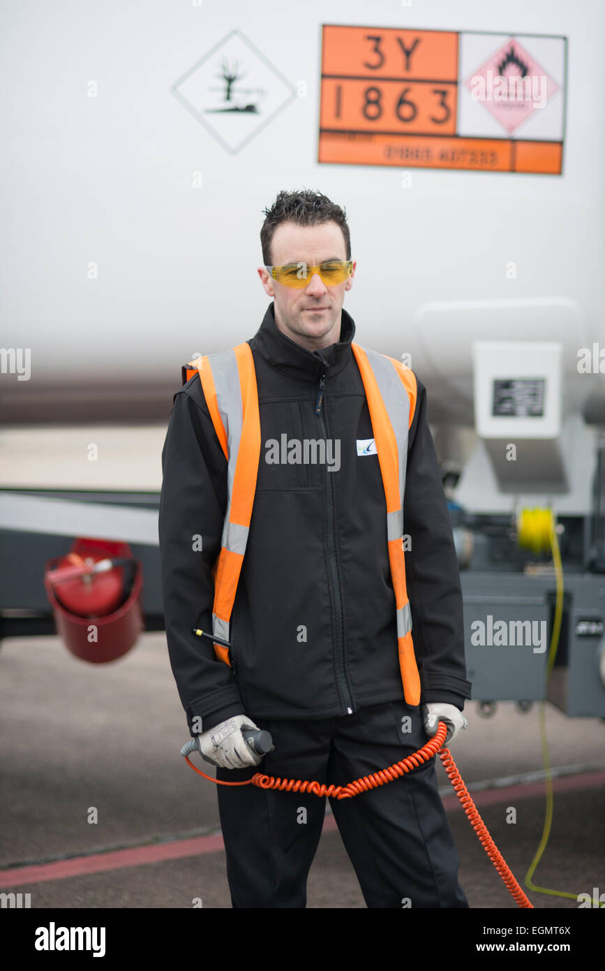 airport worker behind the scenes at Shoreham (Brighton City) Airport ...