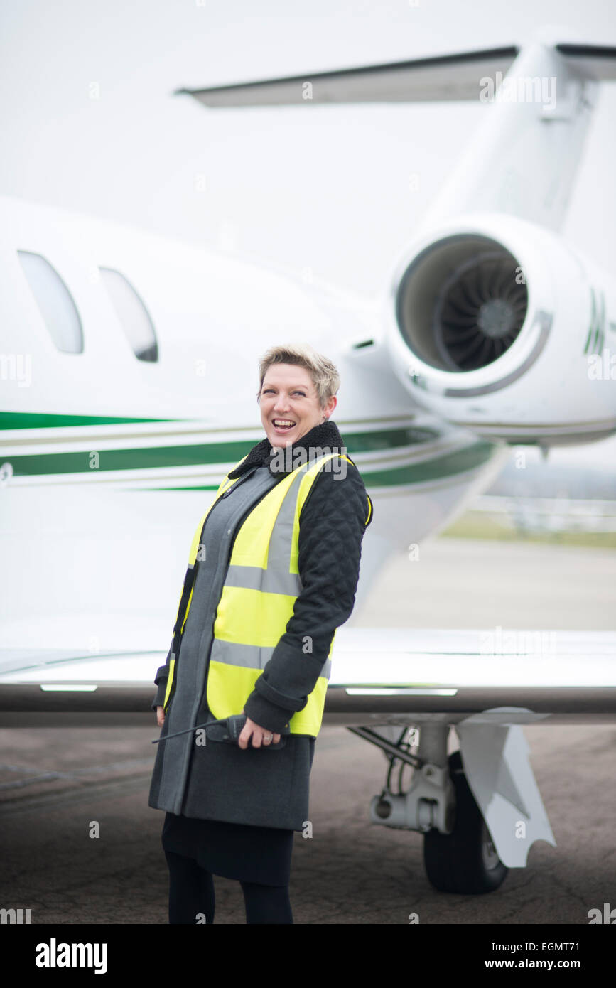 airport worker behind the scenes at Shoreham (Brighton City) Airport ...