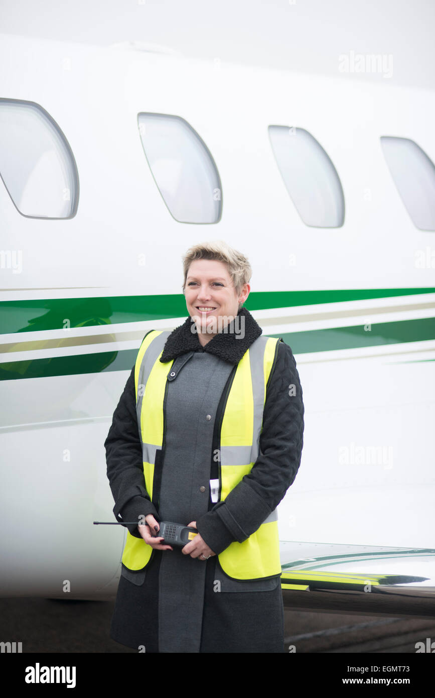 airport worker behind the scenes at Shoreham (Brighton City) Airport ...