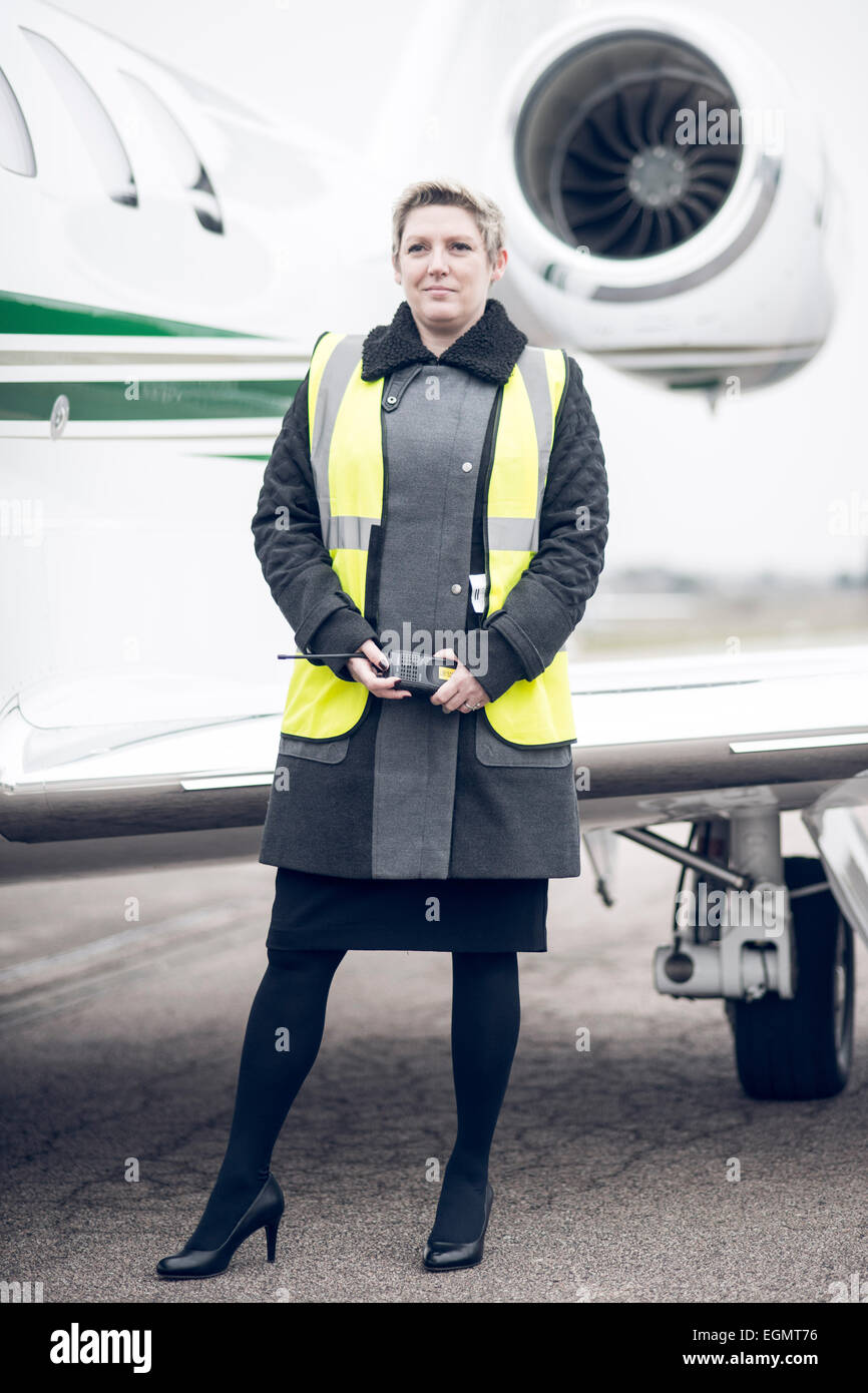 airport worker behind the scenes at Shoreham (Brighton City) Airport ...