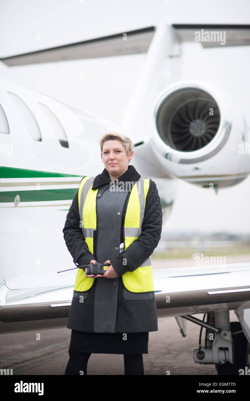 airport worker behind the scenes at Shoreham (Brighton City) Airport ...