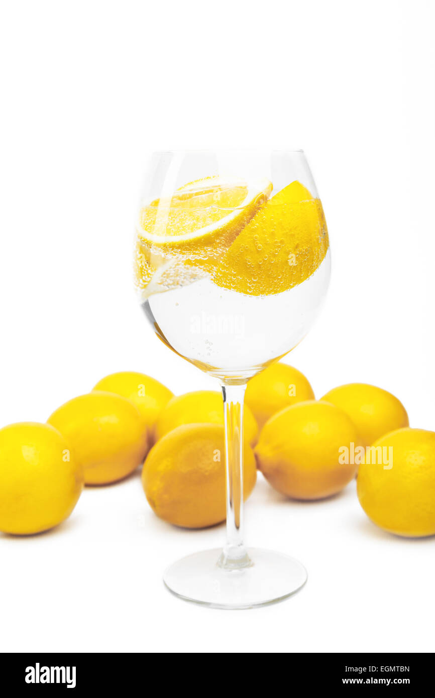 lemon in glass Stock Photo - Alamy