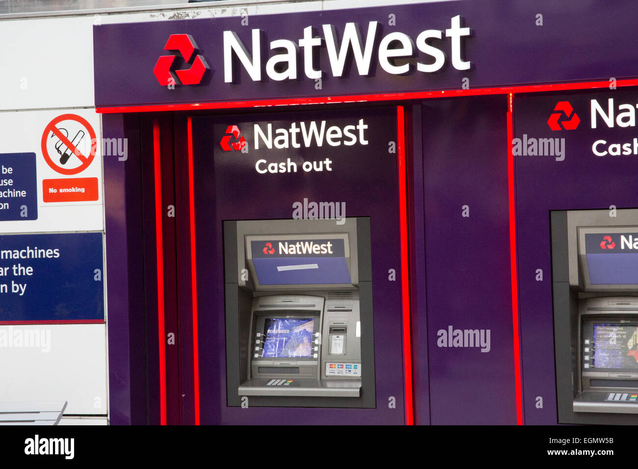 NatWest Bank ATM machine at London Liverpool Street Railway Station ...