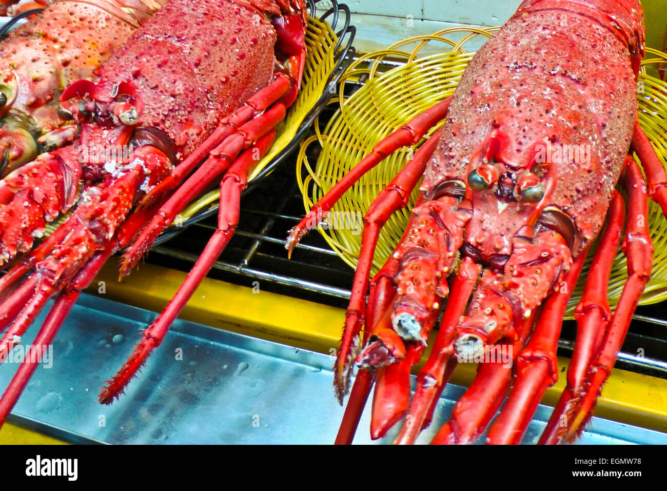 Gourmet dish - fried large Lobsters with fragrant spices Stock Photo ...