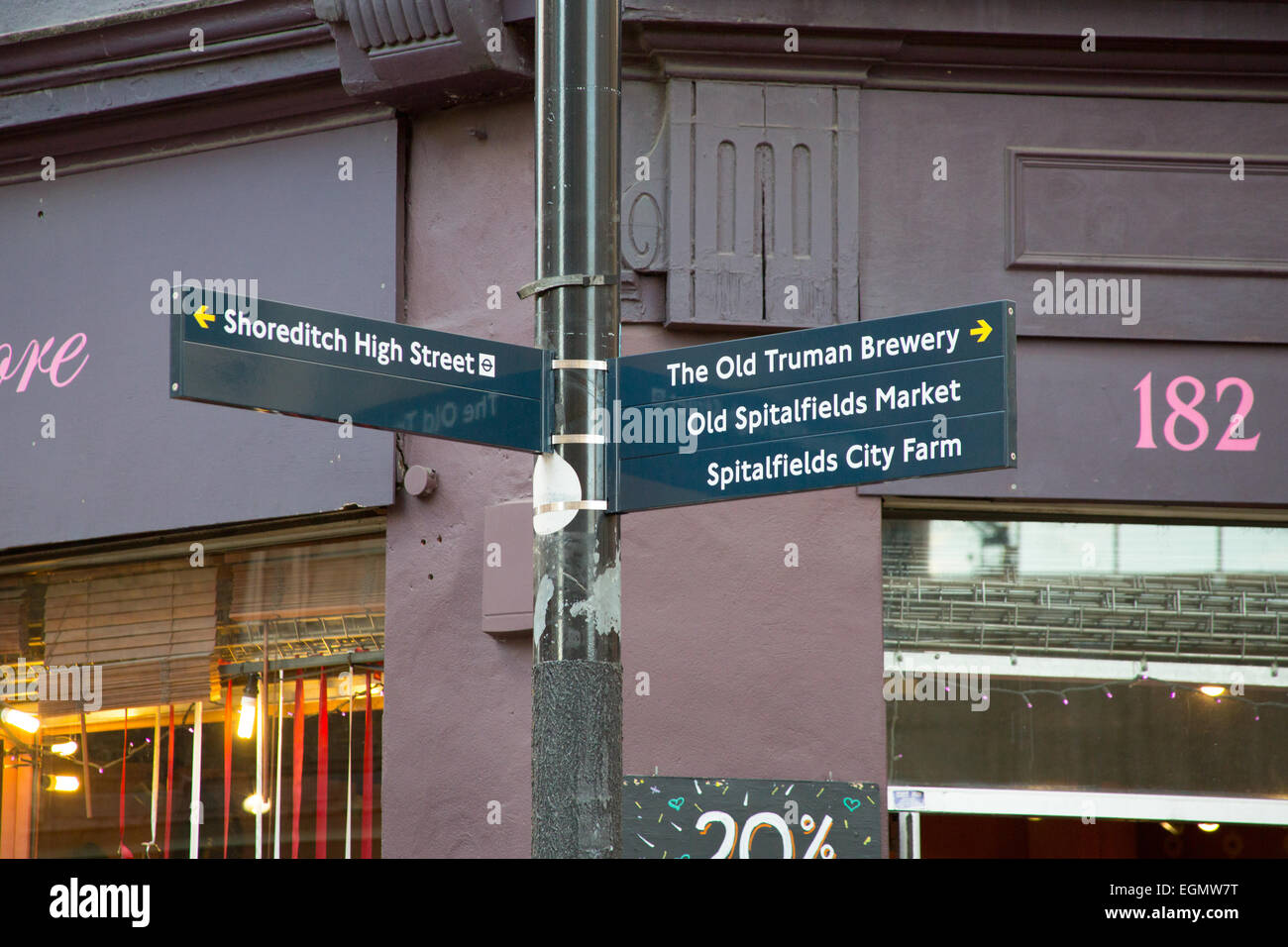 Signpost on Brick Lane London UK Stock Photo - Alamy