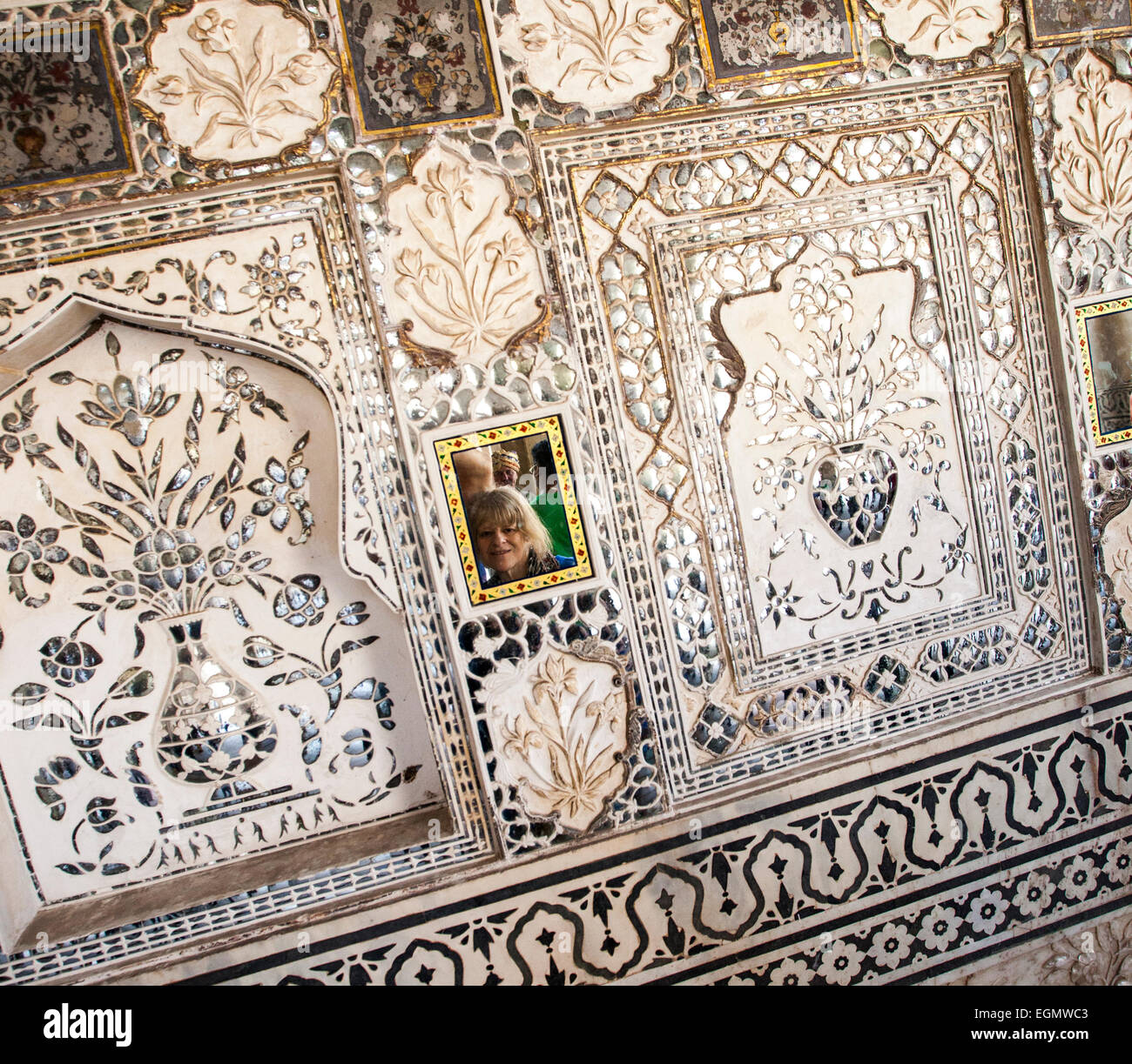 the Sheesh Mahal (mirror palace) in the Amber Palace Stock Photo - Alamy