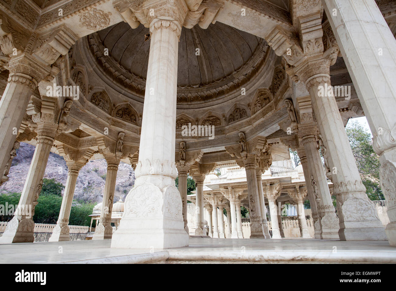 Gaitore, the royal cremation ground of the Kachhwaha Rajputs Stock ...