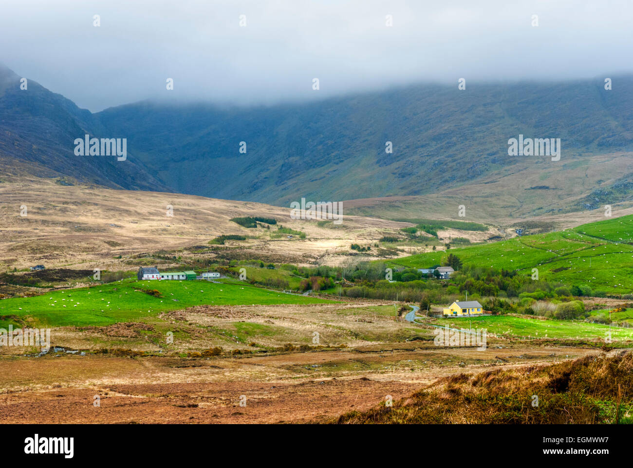 Wide angle view over countryside in Republic of Ireland Stock Photo - Alamy