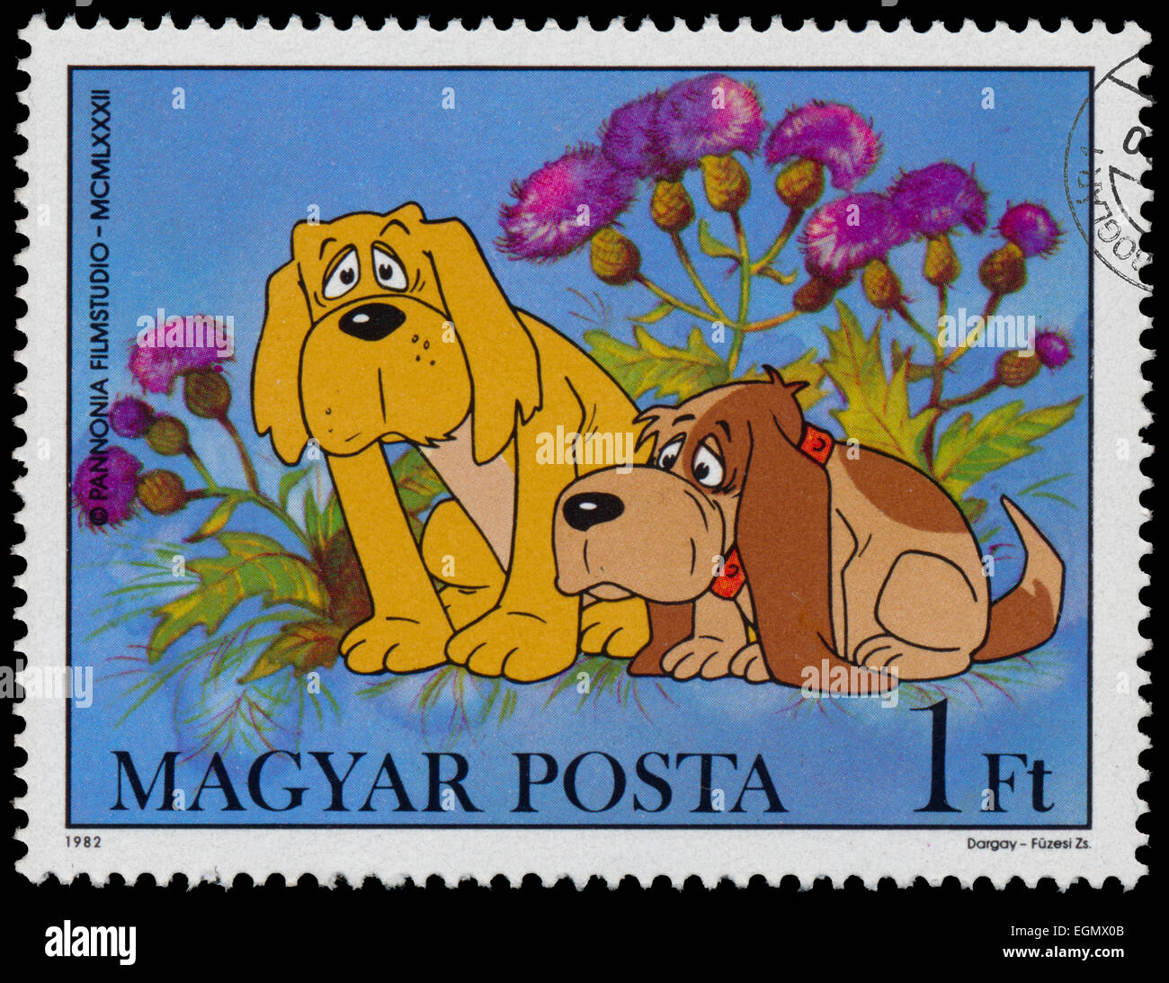 HUNGARY - CIRCA 1982: A stamp printed by Hungary, shows Scenes from Vuk ...