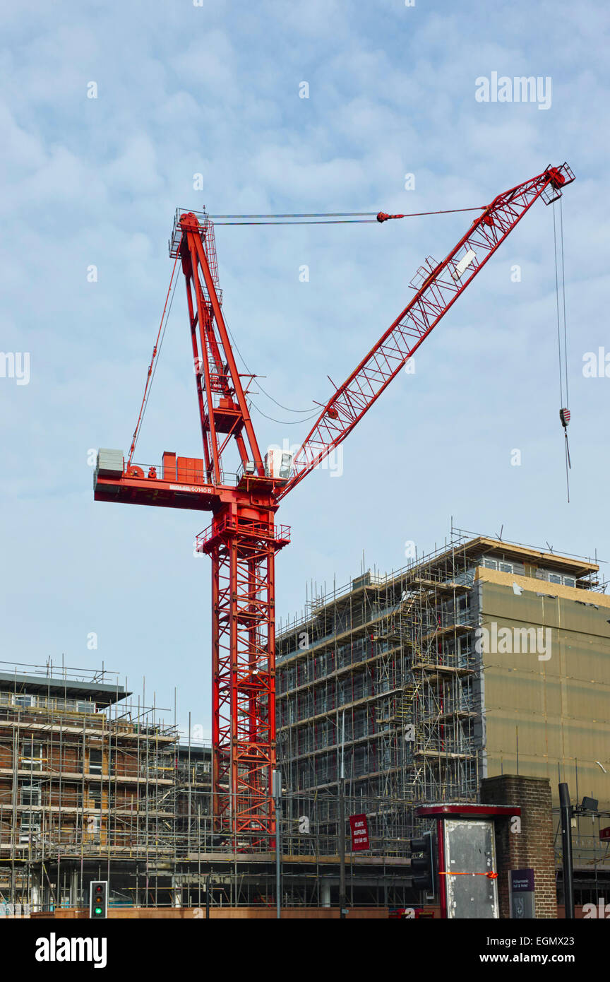 Tower crane on building site in Liverpool Stock Photo - Alamy
