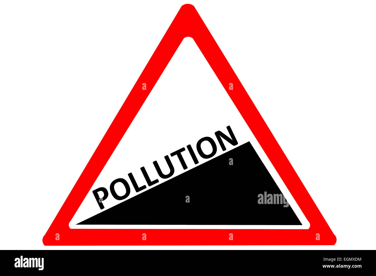 Pollution increasing warning road sign isolated on white background ...