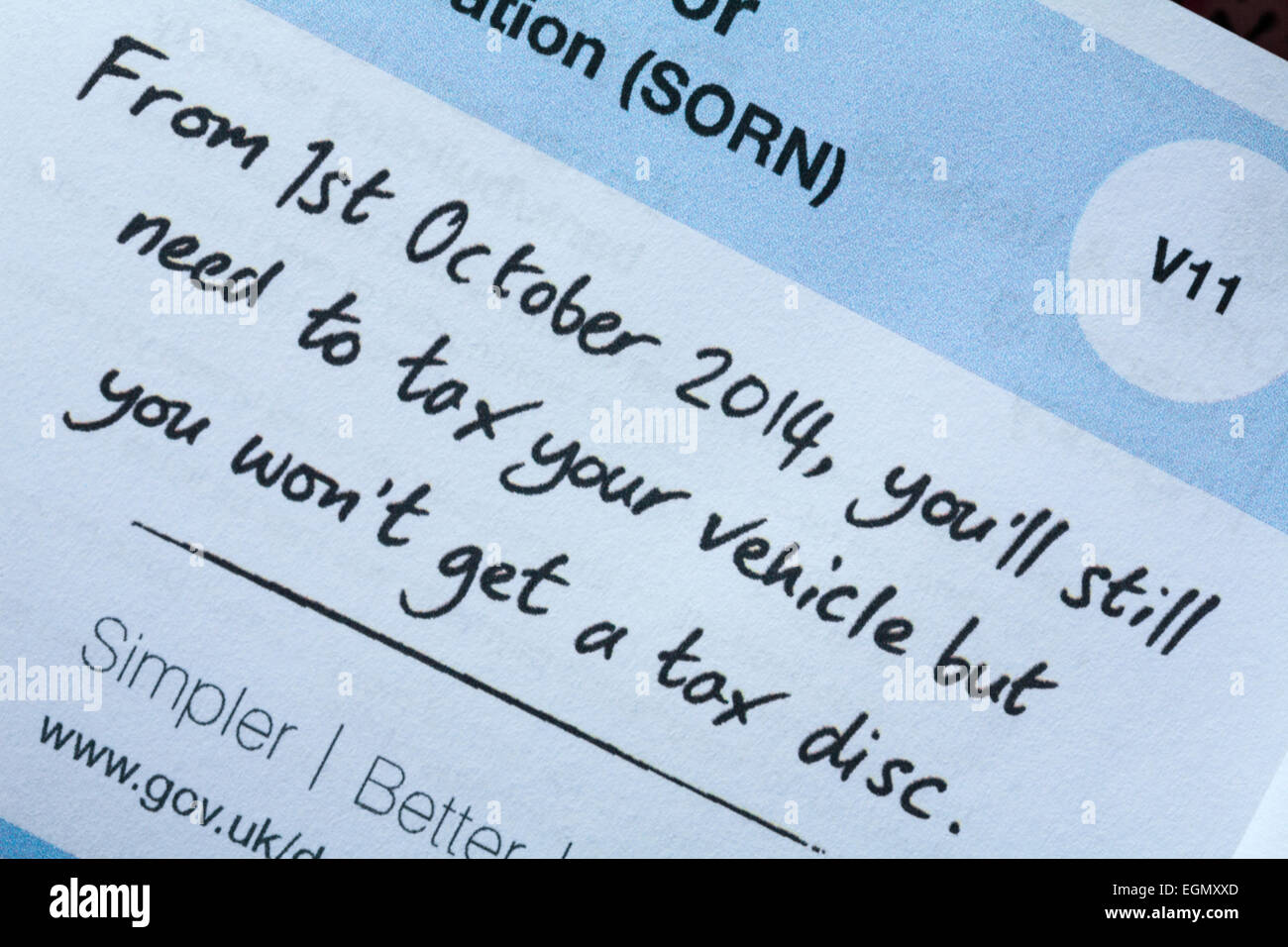 V11 tax reminder hi-res stock photography and images - Alamy