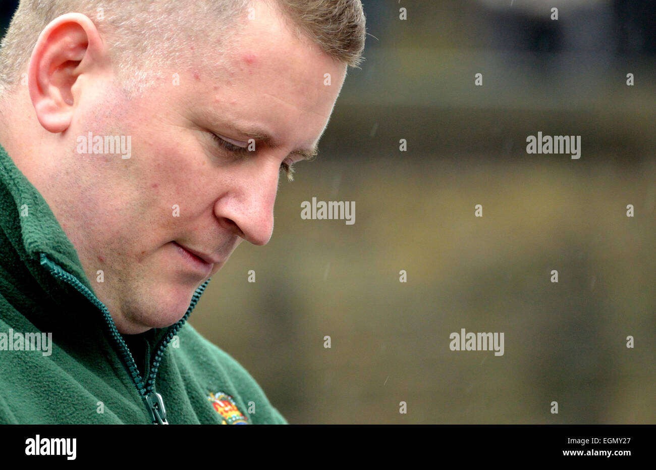 Paul Golding, leader of Britain First, at a march in Rochester ahead of ...