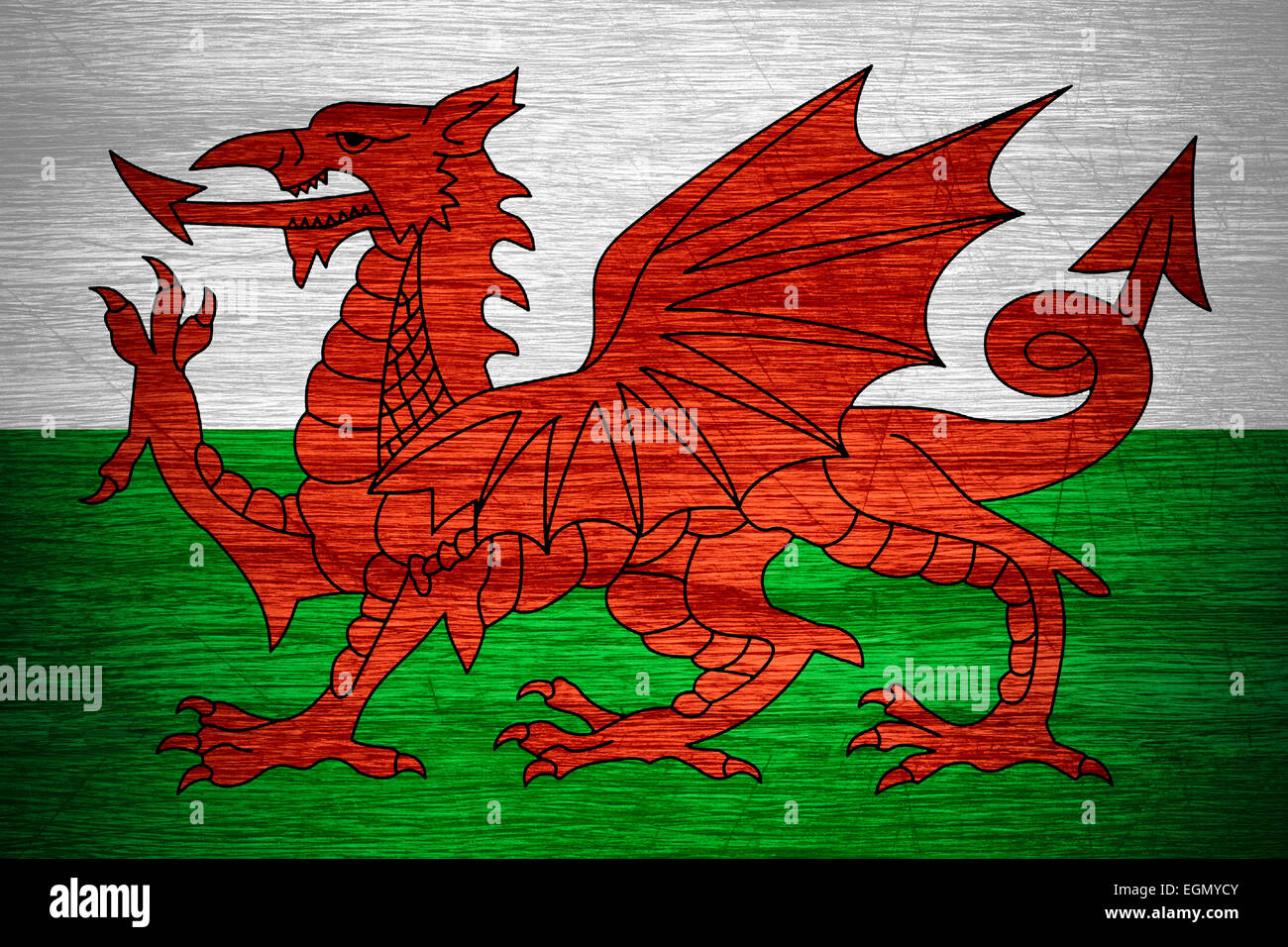 Wales flag or Welsh banner on wooden texture Stock Photo - Alamy