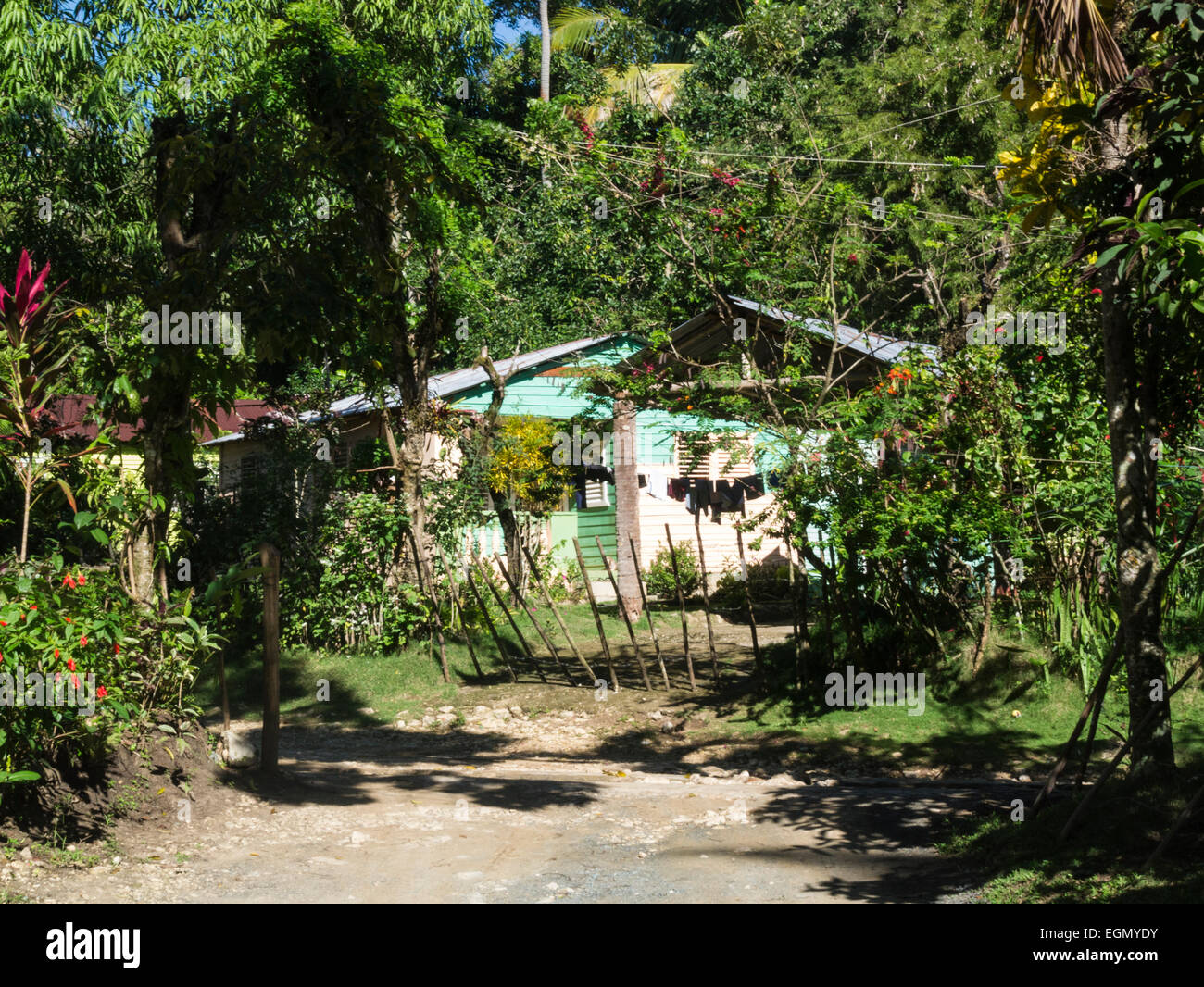 Typical village family home built wood Puerto Plata Dominican Republic ...