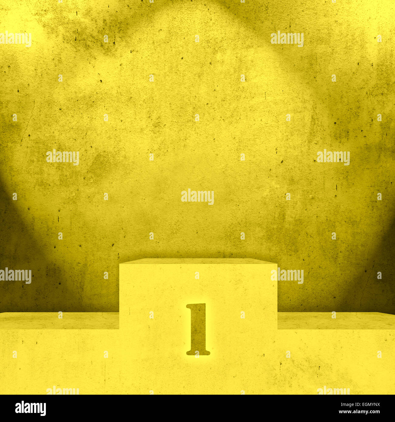 podium on blue wall background or stand for winner Stock Photo - Alamy
