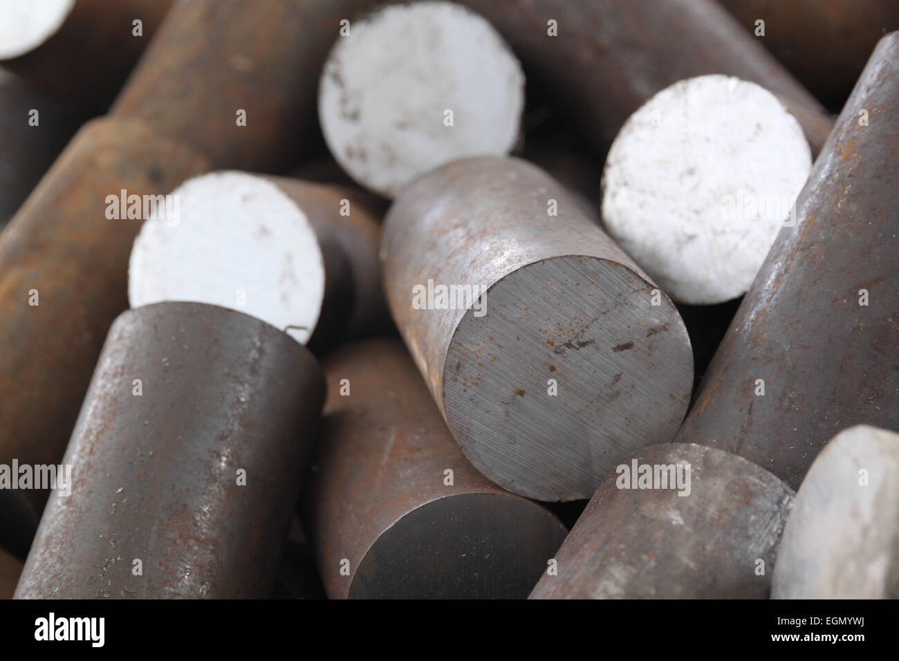 Round billet of metal raw materials for further processing Stock Photo ...