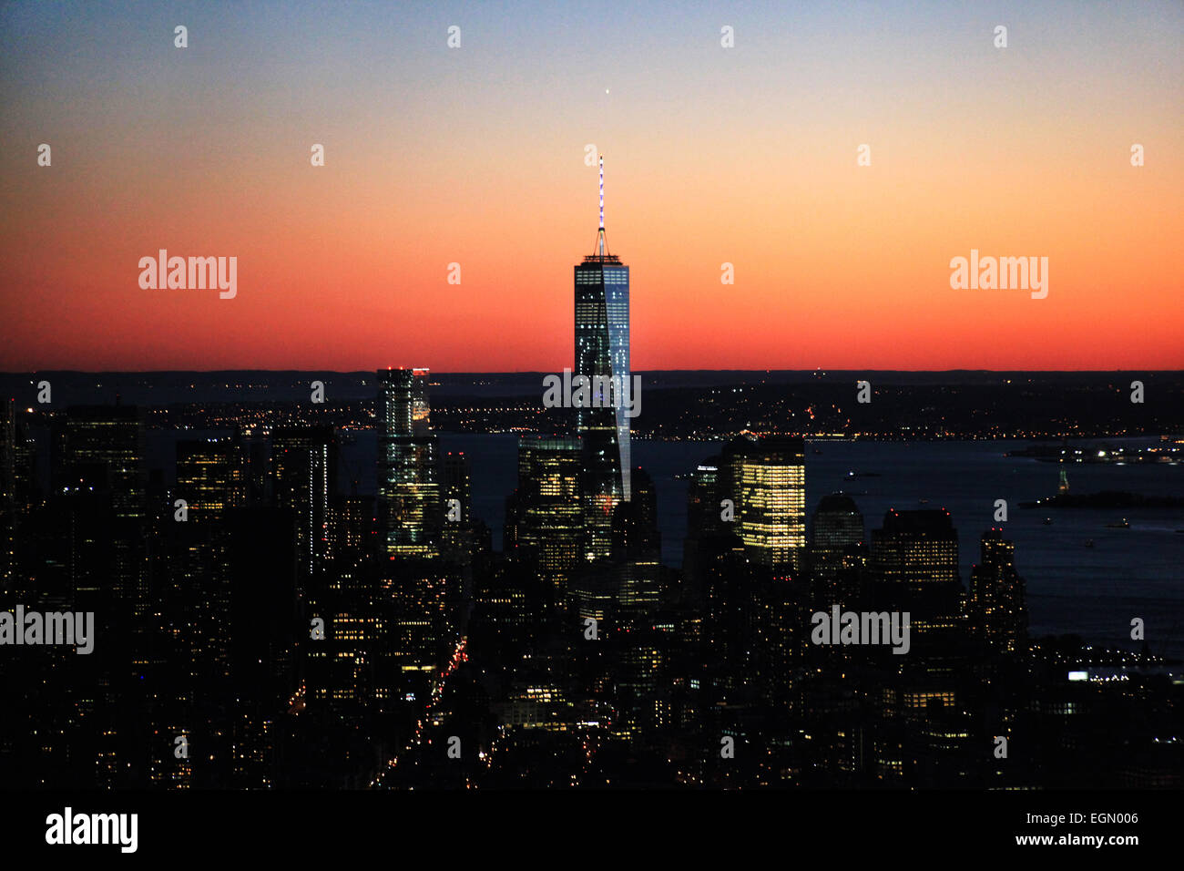 Twin towers new york sunset hi-res stock photography and images - Alamy