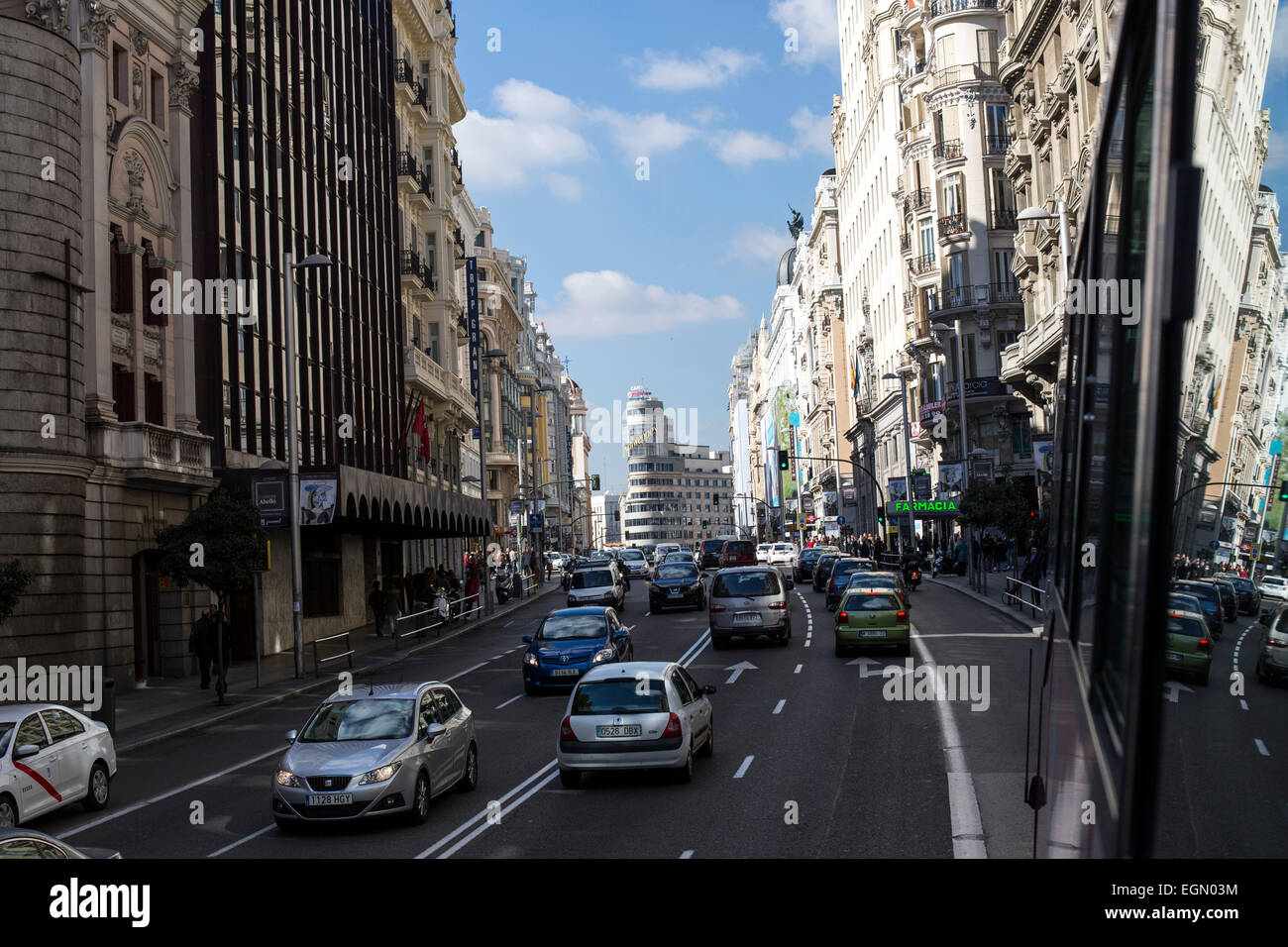 Gran Via road Madrid schweppes advert sign street Stock Photo - Alamy
