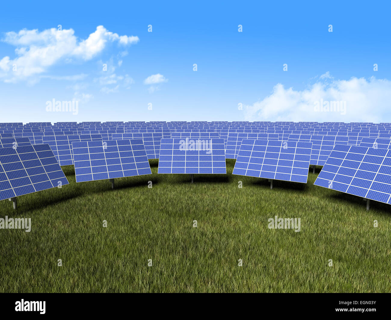 3d image of solar panel and green grass Stock Photo - Alamy