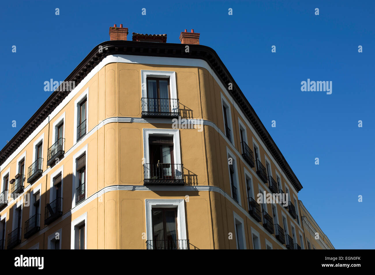 Madrid home apartment building flat window detail Stock Photo - Alamy