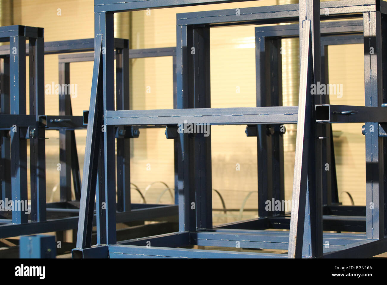 various elements of steel structures for further assembly Stock Photo ...