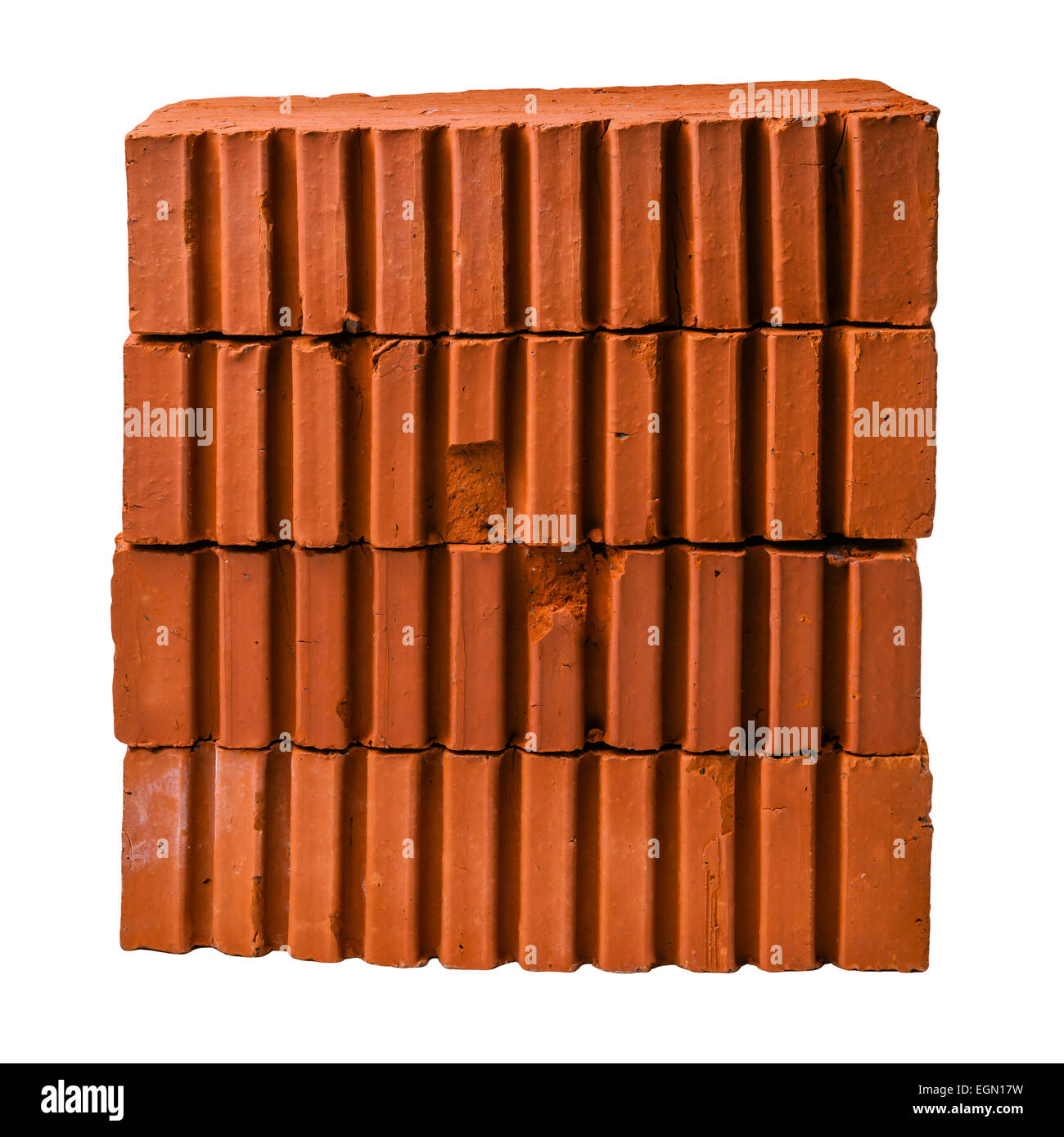 Pile of four construction, building, common, structural bricks of ...