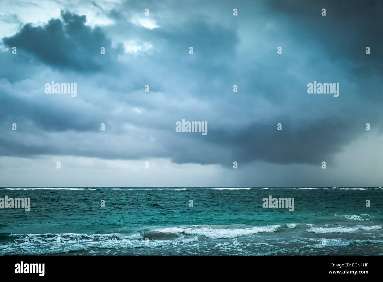 Stormy clouds over Atlantic ocean. Landscape with dramatic stormy sky ...