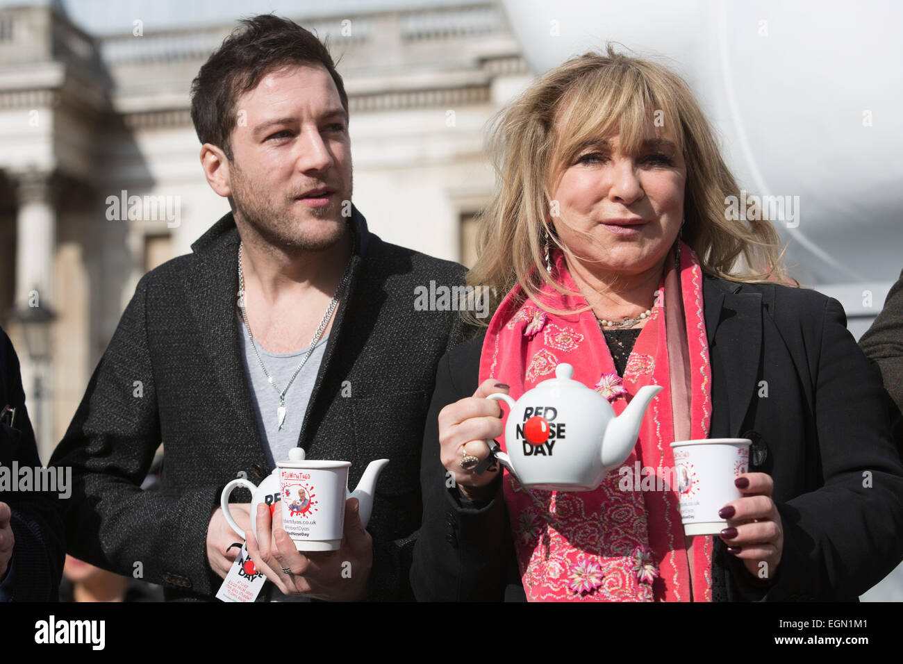 London, UK. 27 February 2015. Pictured: Matt Cardle and Helen Lederer ...