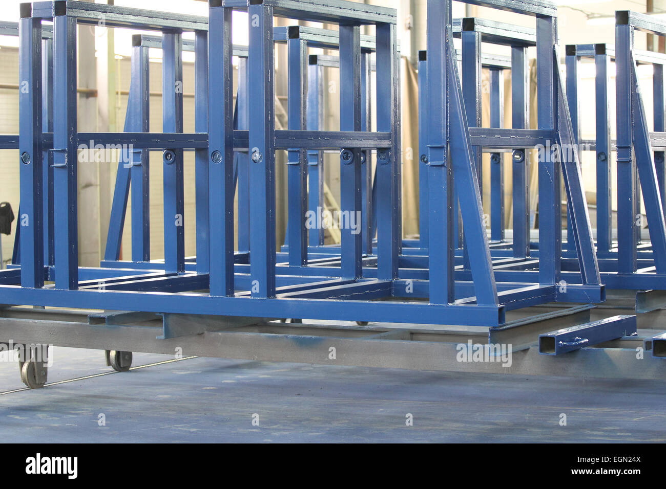 various elements of steel structures for further assembly Stock Photo ...