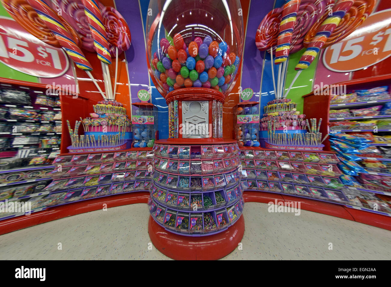 Colorful display of candy for sale at the Party City store in Greenwich Village Manhattan New York City Stock Photo Alamy