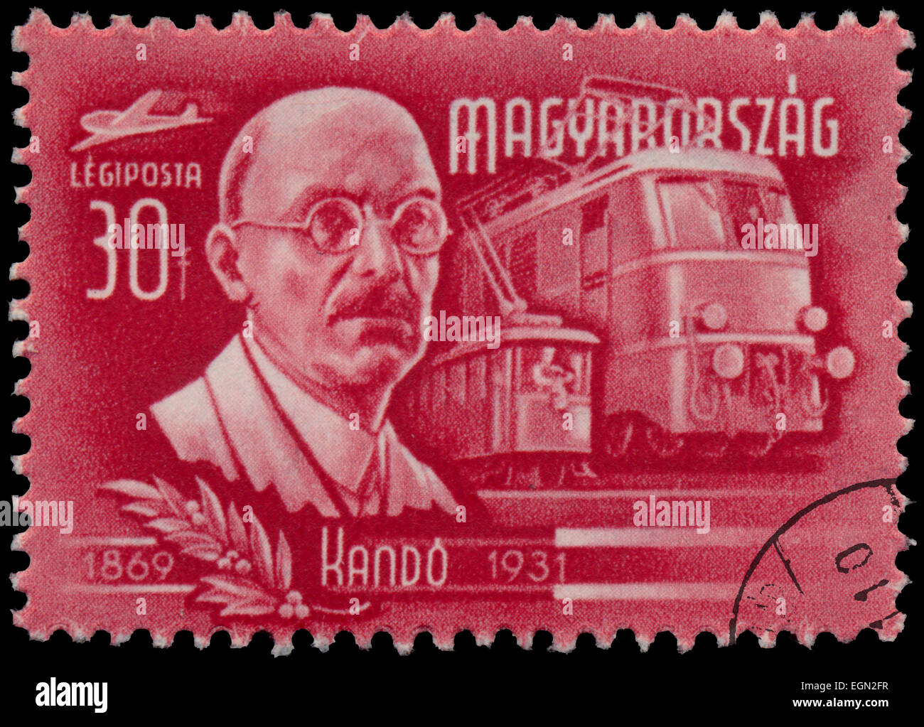 HUNGARY- CIRCA 1948: A stamp printed by Hungary, shows Inventors and ...