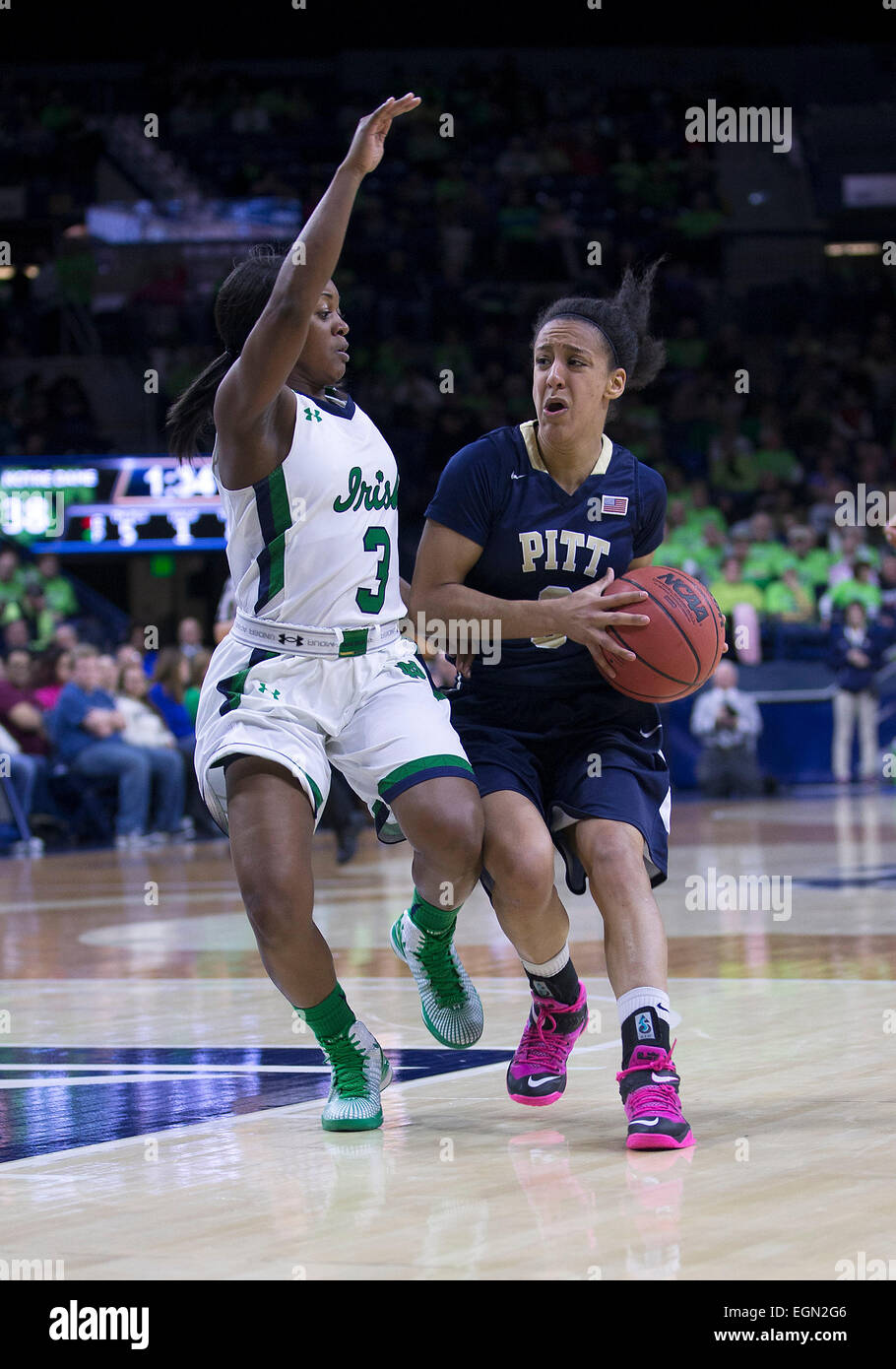 Indiana, USA. 26th February, 2015. Pittsburgh guard Brianna Kiesel (3 ...