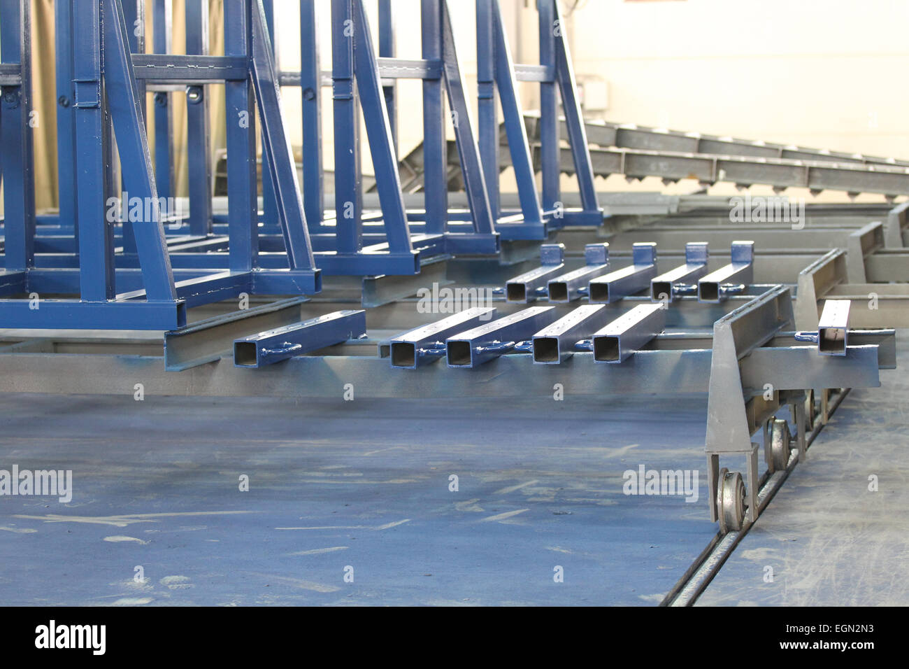 various elements of steel structures for further assembly Stock Photo ...