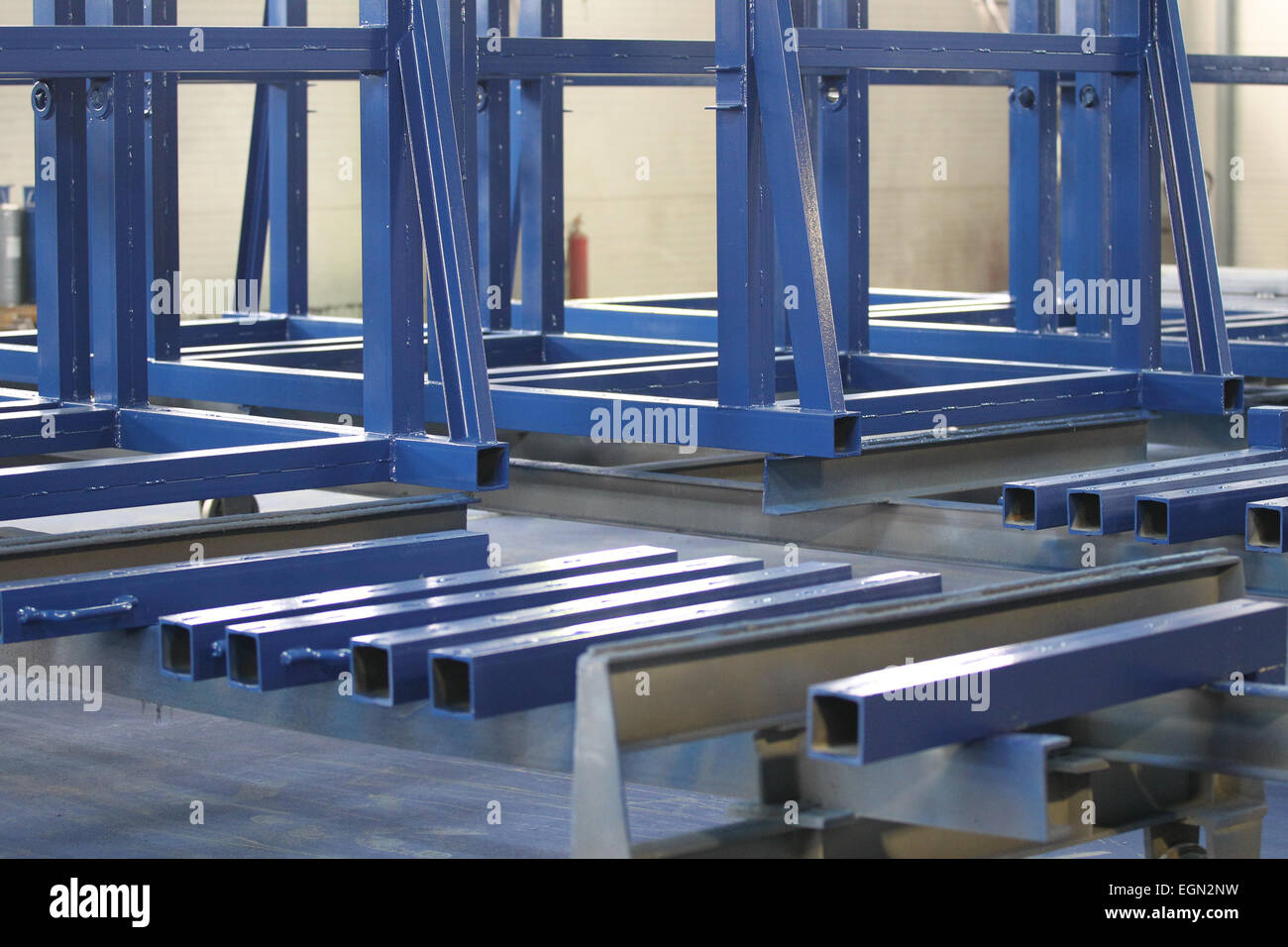 various elements of steel structures for further assembly Stock Photo ...