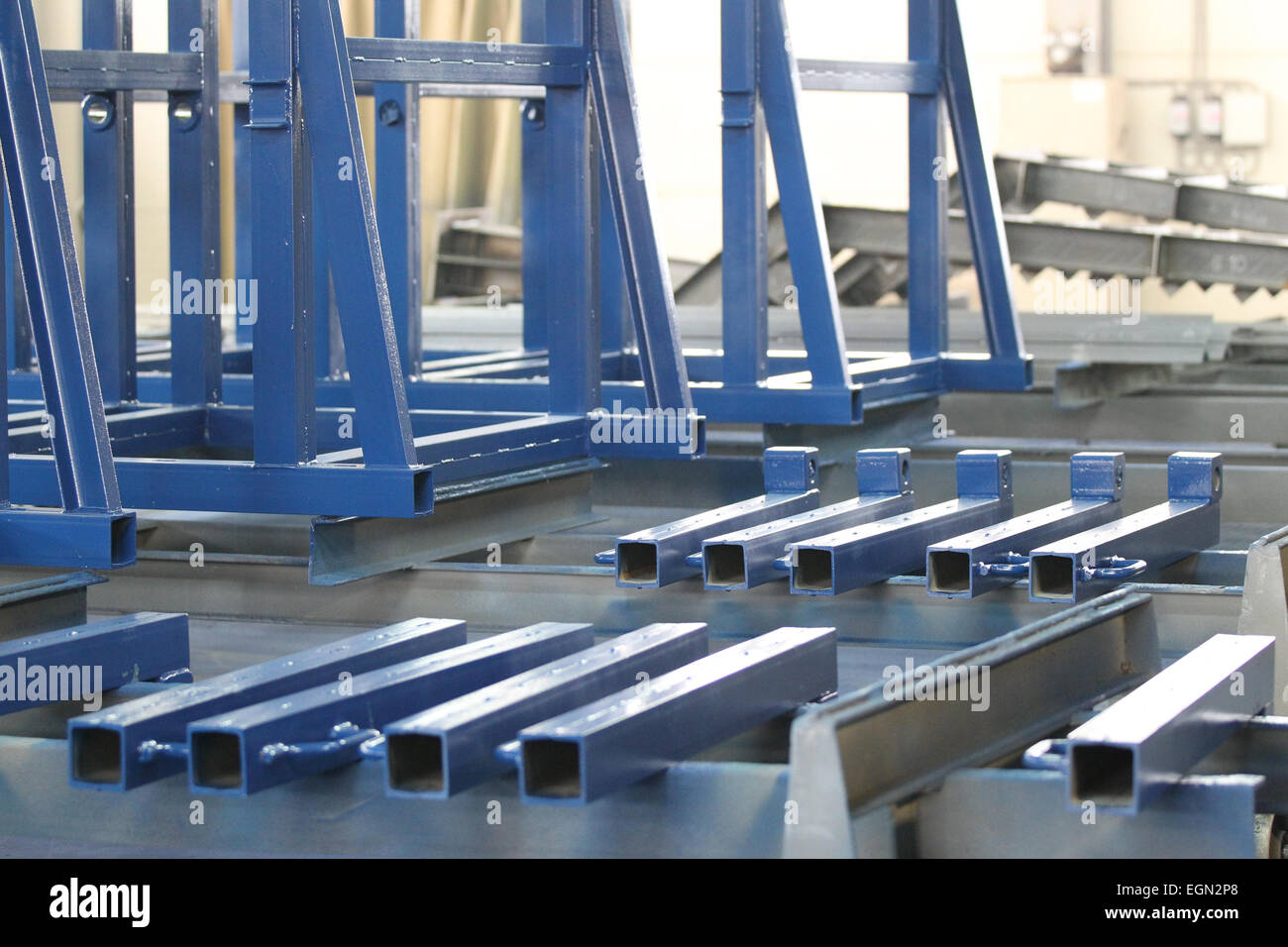 various elements of steel structures for further assembly Stock Photo ...