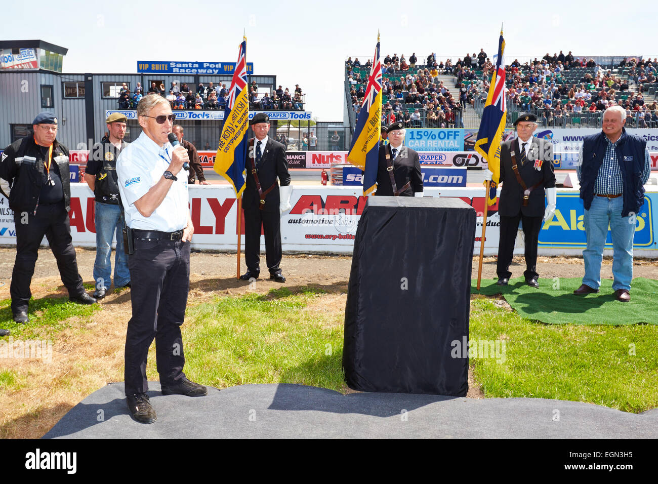 Unveiling of a memorial stone at Podington Airfield installed by the ...