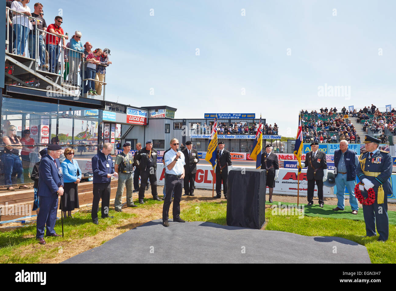 Unveiling of a memorial stone at Podington Airfield installed by the ...