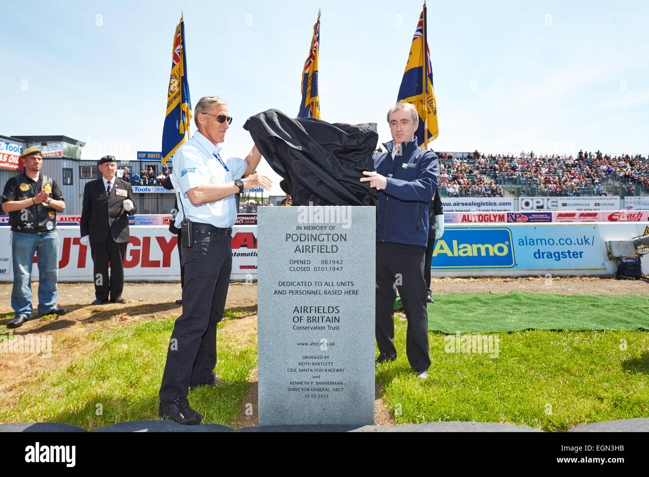 Unveiling of a memorial stone at Podington Airfield installed by the ...
