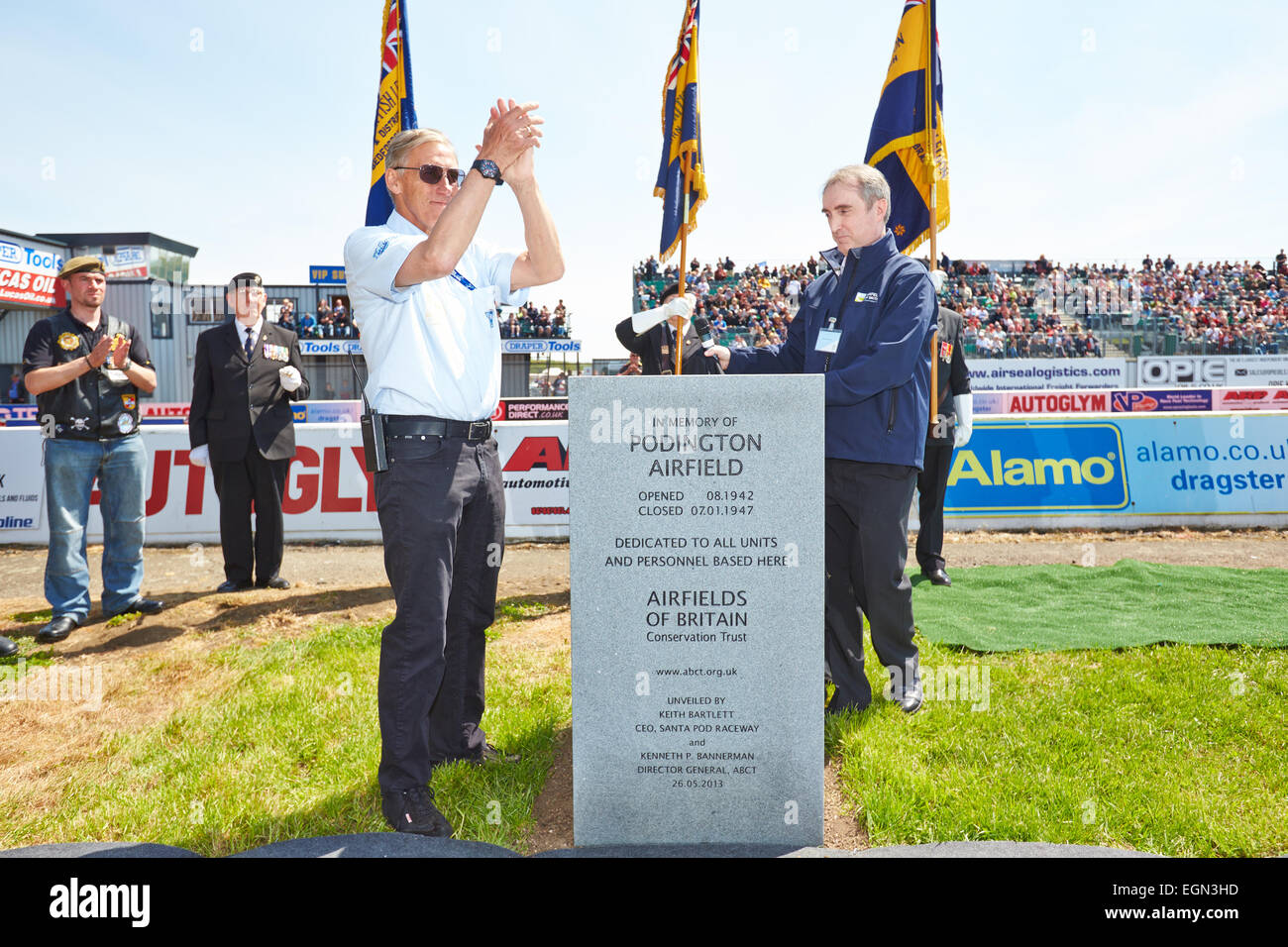 Unveiling of a memorial stone at Podington Airfield installed by the ...