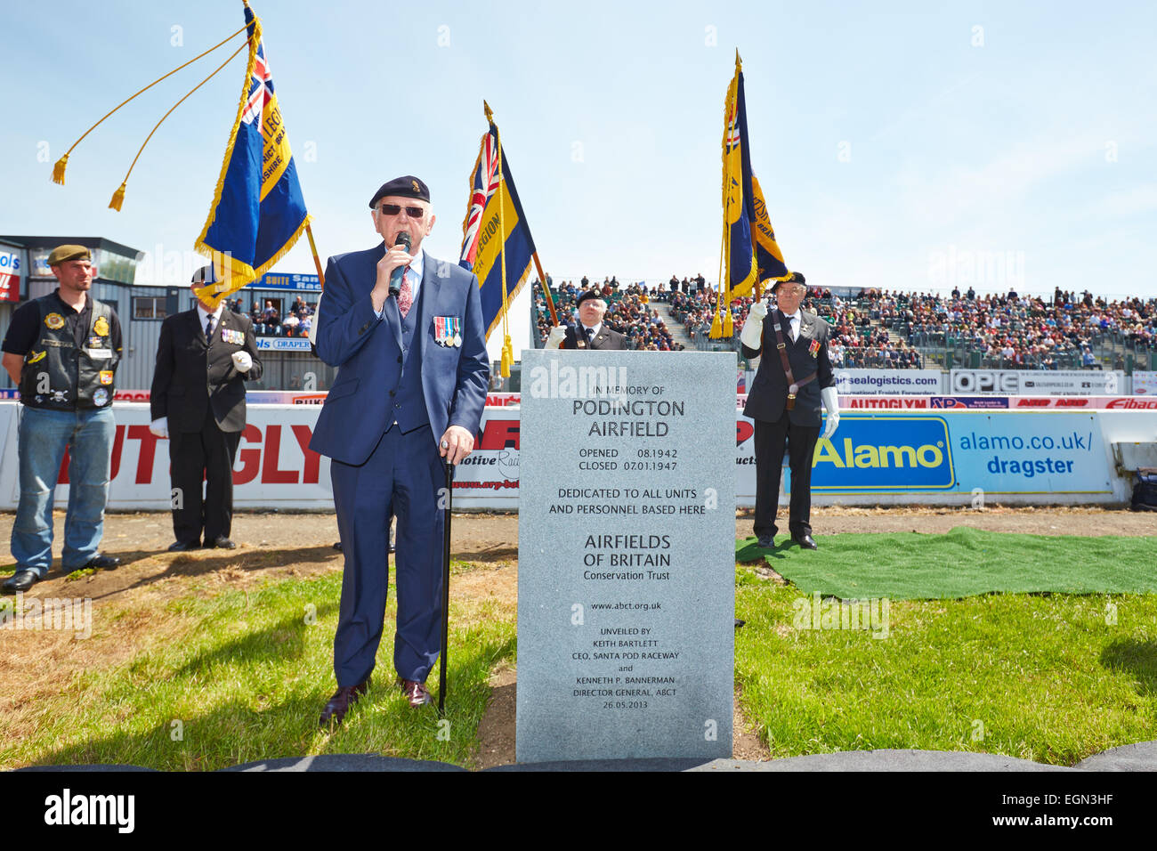 Unveiling of a memorial stone at Podington Airfield installed by the ...