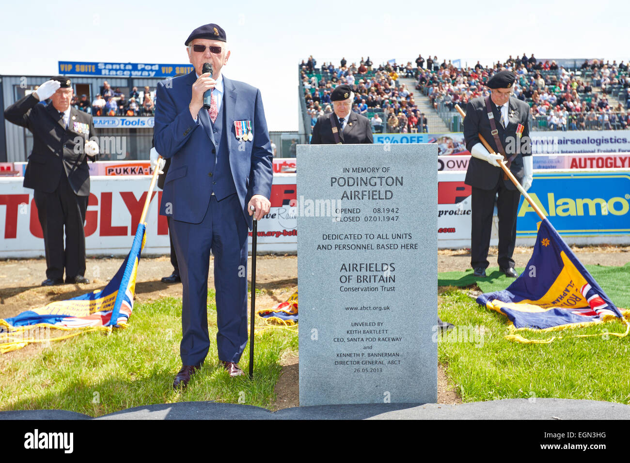 Unveiling of a memorial stone at Podington Airfield installed by the ...