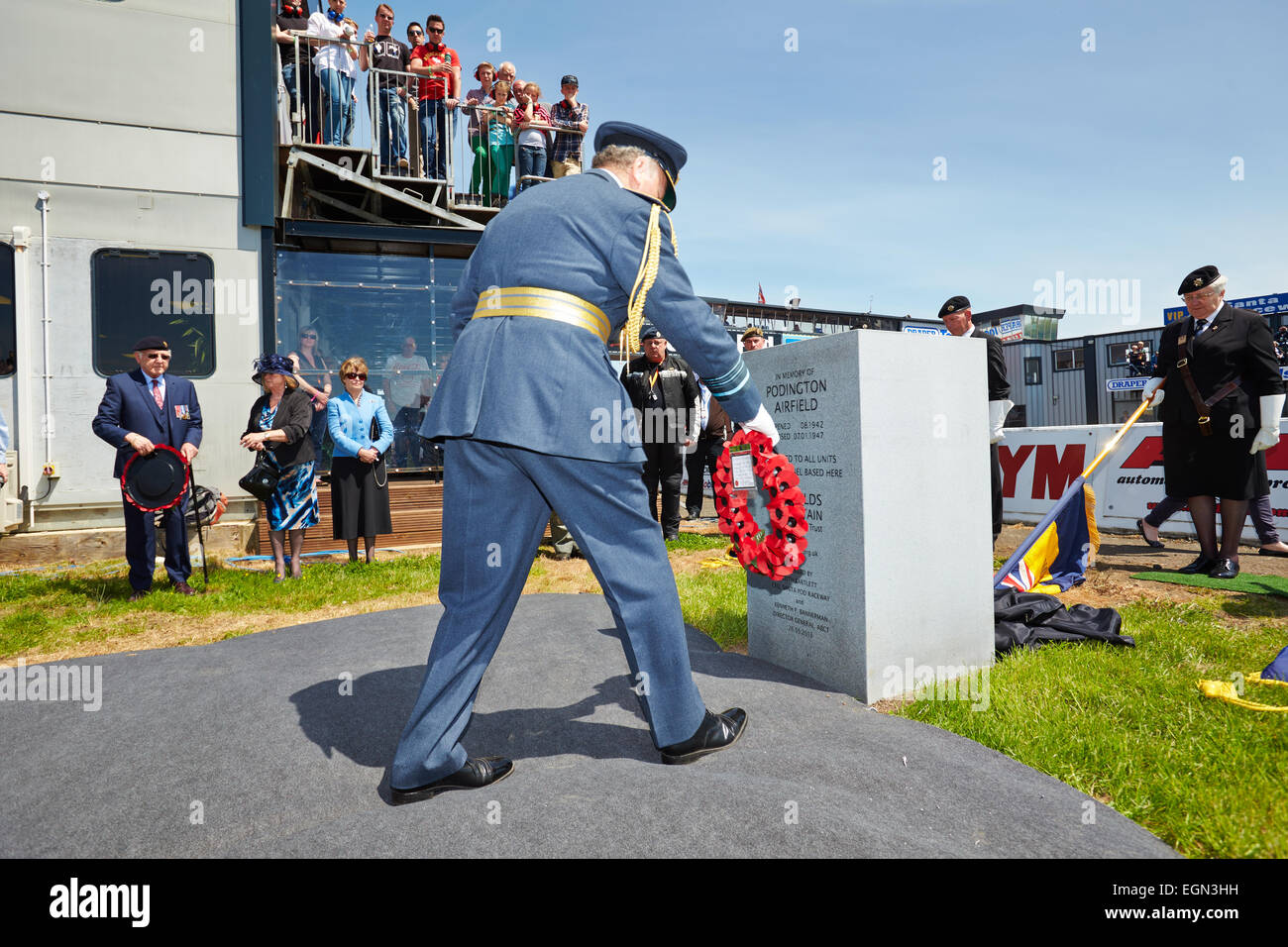 Unveiling of a memorial stone at Podington Airfield installed by the ...