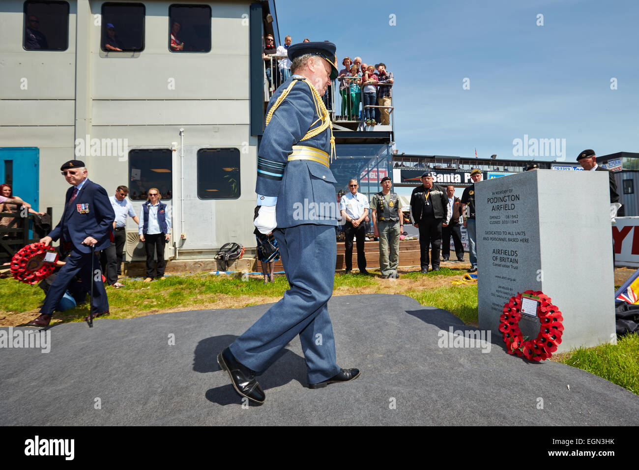 Unveiling of a memorial stone at Podington Airfield installed by the ...
