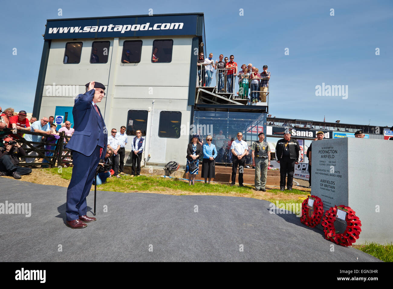 Unveiling of a memorial stone at Podington Airfield installed by the ...