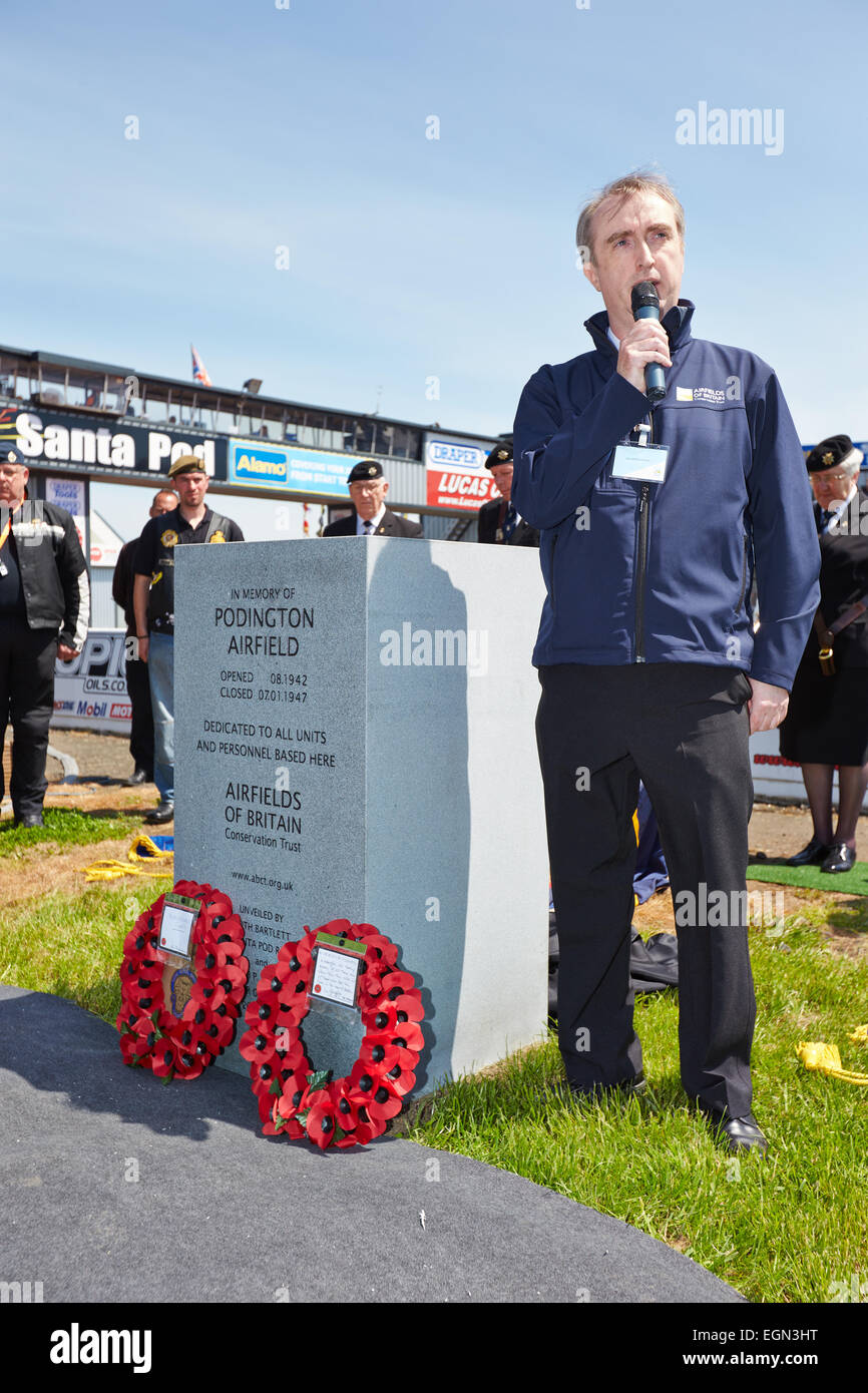 Unveiling of a memorial stone at Podington Airfield installed by the ...